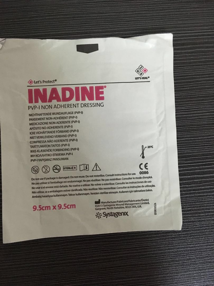 INADINE™ (9.5cm X 9.5cm) PVP-I Non-Adherent Dressing, Health ...
