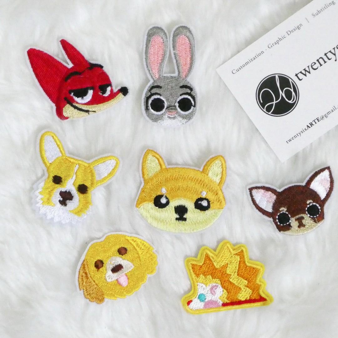 Iron On Patch | Animal Series 01 | Zootopia, Fox, Bunny, Dog, Hedgehog ...