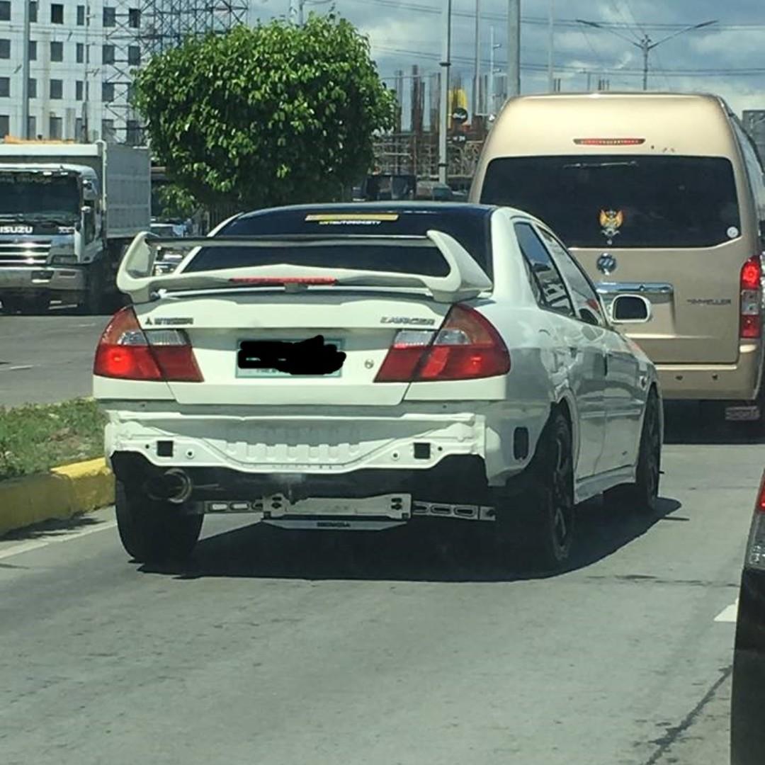 Lancer Pizza Evo5 6 hood and spoiler, Car Parts & Accessories on Carousell