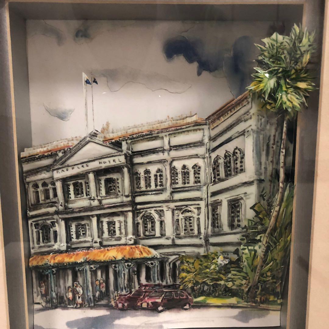 Raffles Hotel 3D Frame - Old Raffles Hotel, Hobbies & Toys, Stationery ...