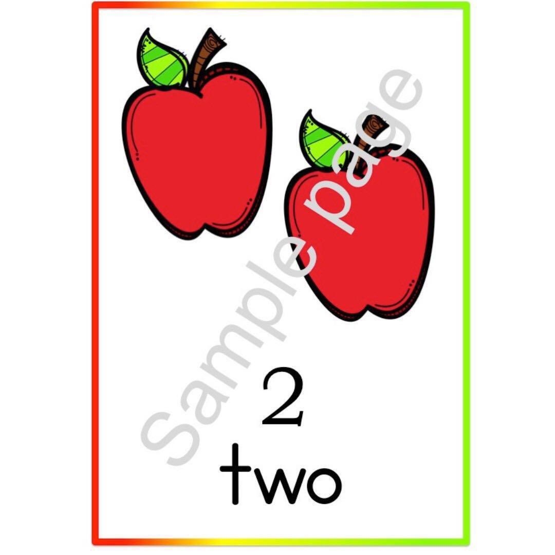 Red Apple Numbers 1-10 flashcards, Hobbies & Toys, Books & Magazines ...