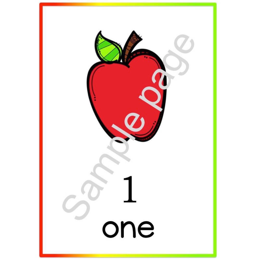 Red Apple Numbers 1-10 flashcards, Hobbies & Toys, Books & Magazines ...