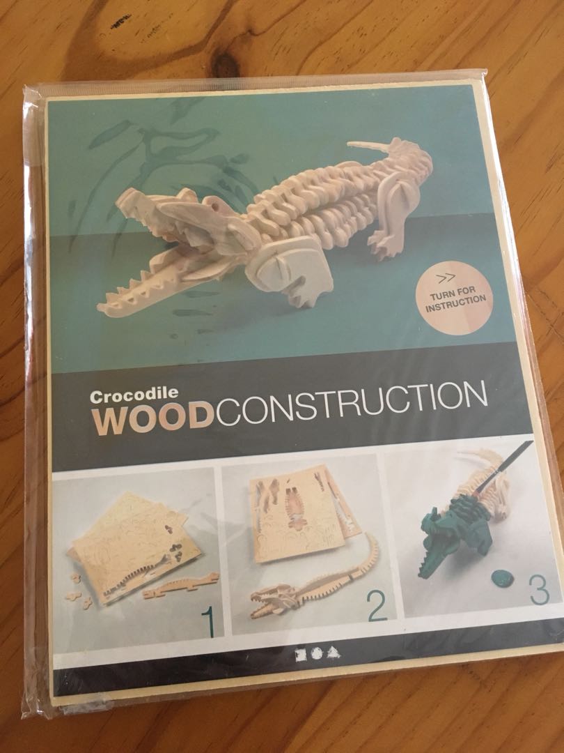 Woodcraft Construction Kit - Crocodile, Hobbies & Toys, Stationery ...