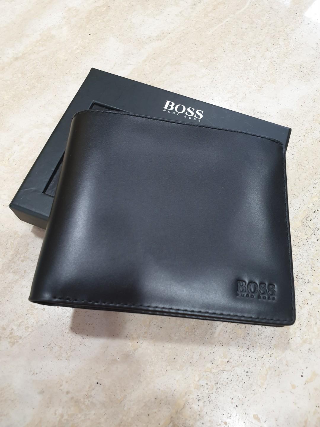 Authentic BOSS Men's Black Wallet, Luxury, Bags & Wallets on Carousell