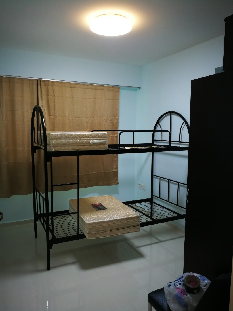Double storey metal bed frame, Furniture & Home Living, Furniture ...