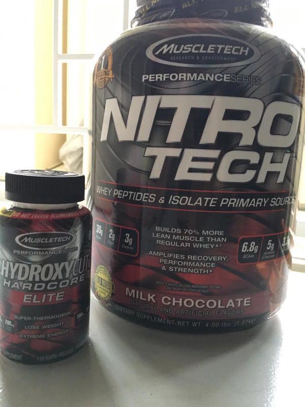 Protein Powder Set (Nitro Tech Whey Isolate & MuscleTech Hydroxycut ...