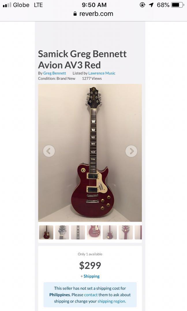 Samick Greg Bennett Avion AV-3/TBL Lespaul type Electric Guitar ...