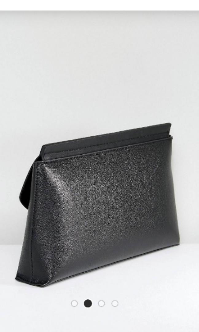 Simple black asos clutch, Women's Fashion, Bags & Wallets, Clutches on ...