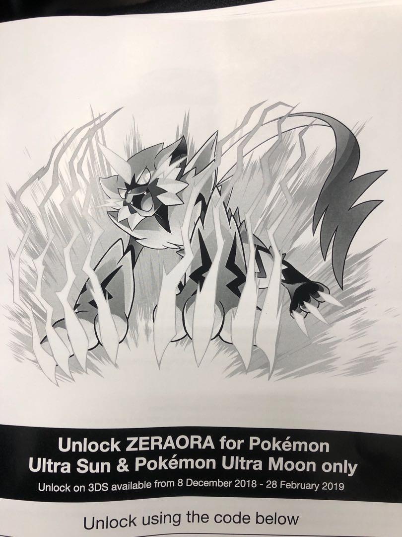Zeraora Pokemon Code for Ultra Sun & Ultra Moon Only, Video Gaming ...