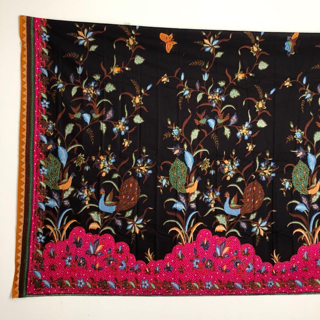 Beautiful Batik Sarong (1.1m x 2.1m) bird pattern black and pink ...