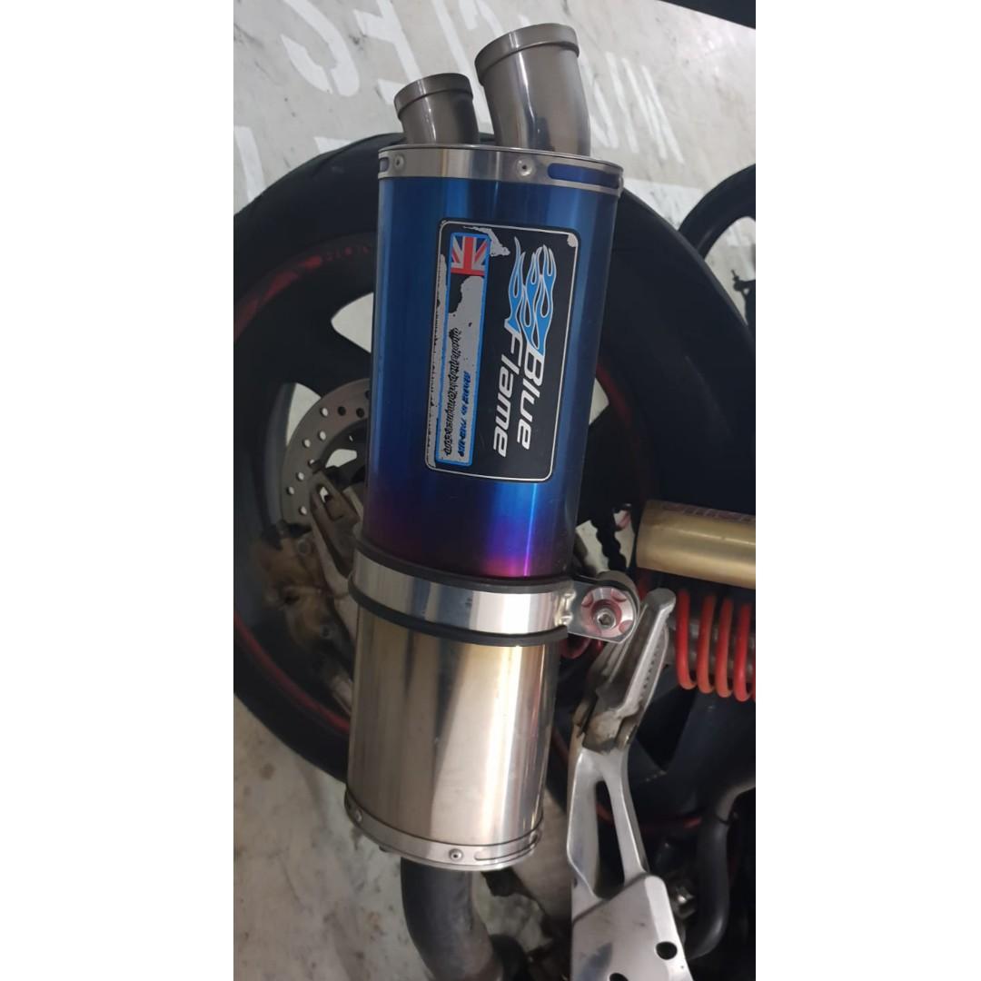 Blue Flame Titanium Exhaust Used on SPEC 1, Motorcycles, Motorcycle ...