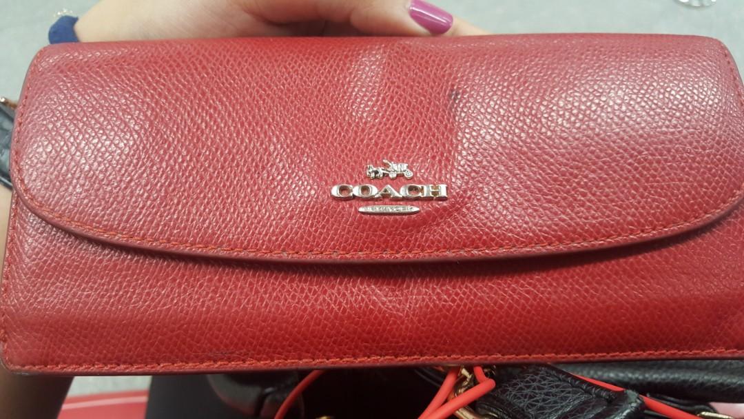 Coach red wallet, Women's Fashion, Bags & Wallets, Purses & Pouches on ...