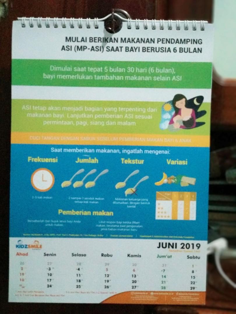 Kalender Infografis MPASI 2019, Properti, Dijual di Carousell
