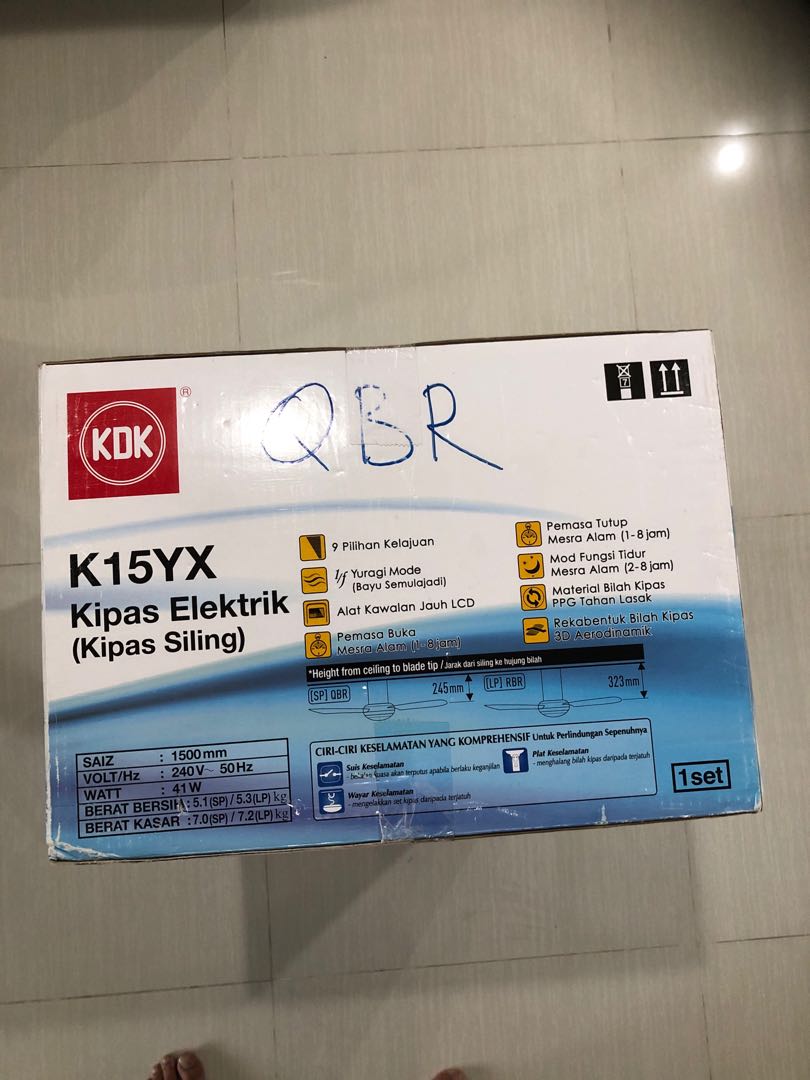 KDK Ceiling Fan ( No Light kits) with Remote, Furniture & Home Living ...