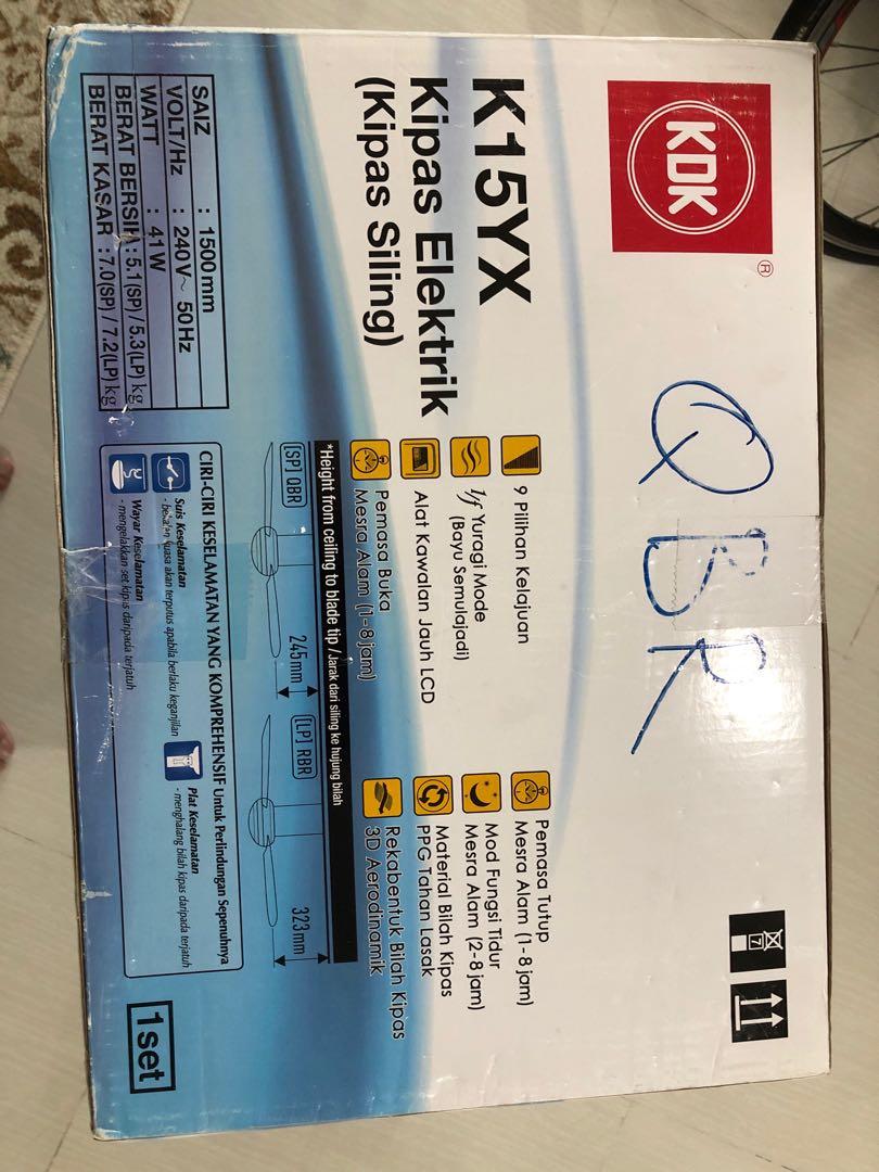 KDK Ceiling Fan ( No Light kits) with Remote, Furniture & Home Living ...