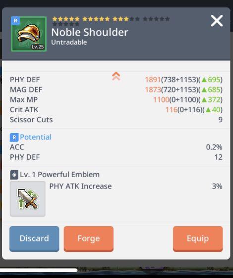 Maplestory M ~ emblem noble shoulder, Video Gaming, Gaming Accessories ...