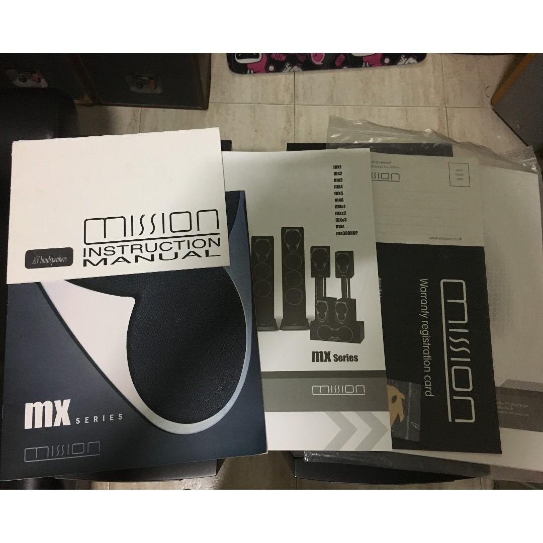 Mission MX-3 Floor Standing Tower Speakers and MX-C1 Center Channel ...