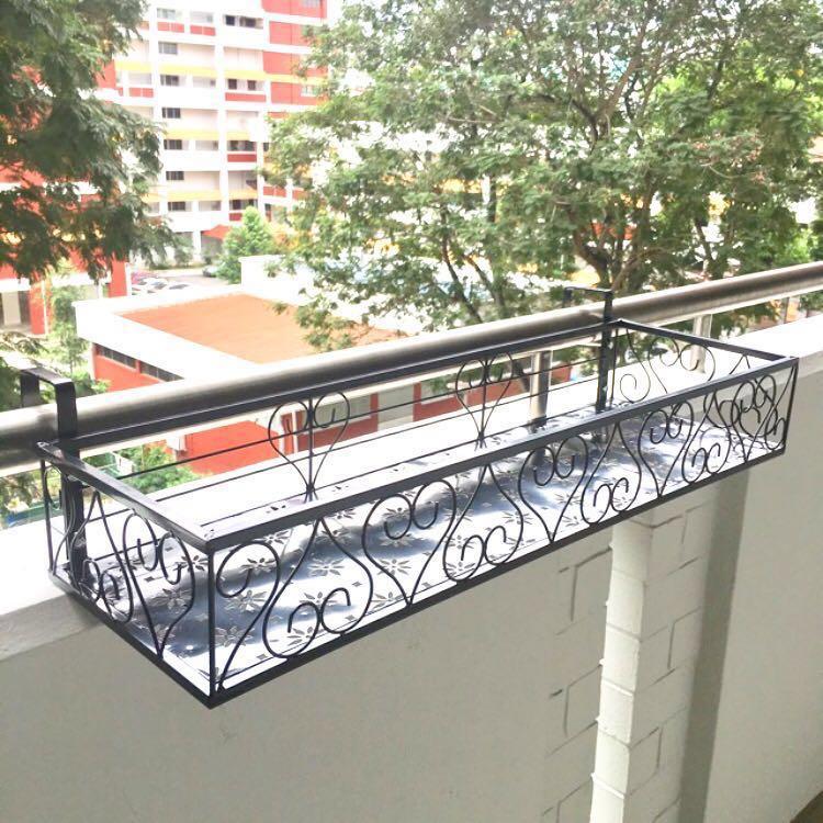 Railing Parapet Hanging Flower Pot Rack Balcony Plant Holder, Furniture ...