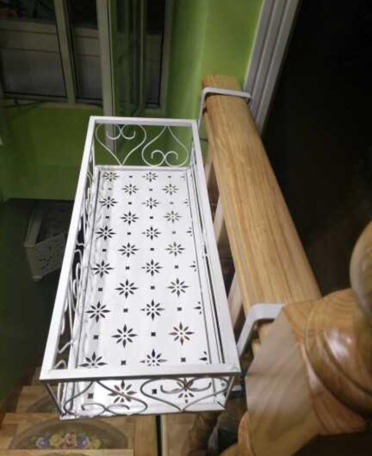 Railing Parapet Hanging Flower Pot Rack Balcony Plant Holder, Furniture ...