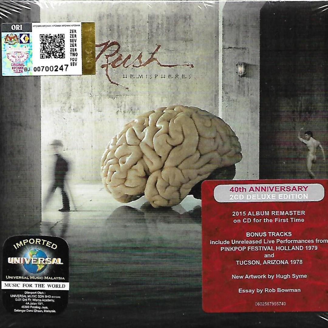 Rush Hemispheres 40th Anniversary Imported 2CD Deluxe Edition Digipack ...