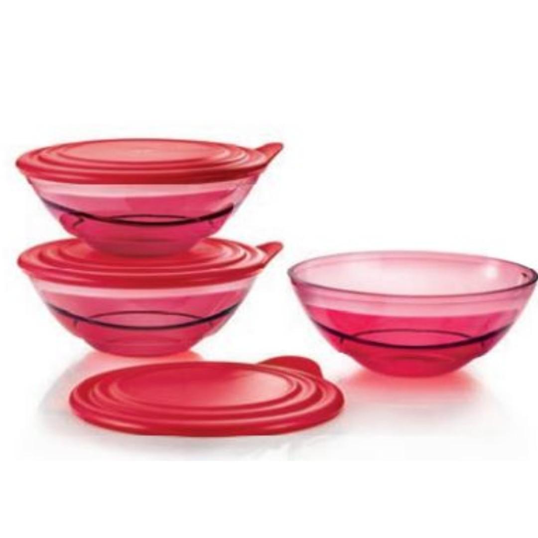 Tupperware Eleganzia Bowl (3) 600ml, Furniture & Home Living ...