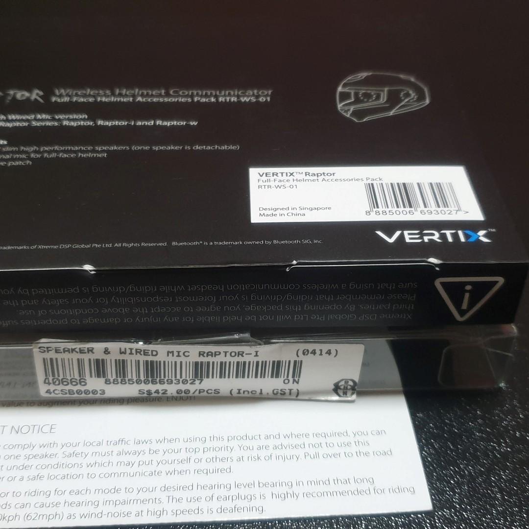 Vertix Comm Full Face Mic/ Speaker Accessory RTR-WS-01, Motorcycles, Motorcycle Accessories on ...