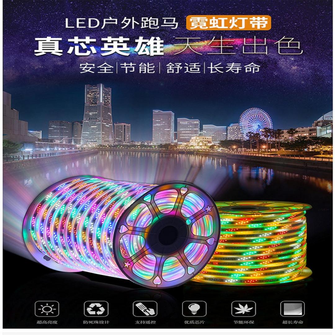 Waterproof 220V 144LEDS 6Colors RGB Marquee Running LED Strip 5M ...