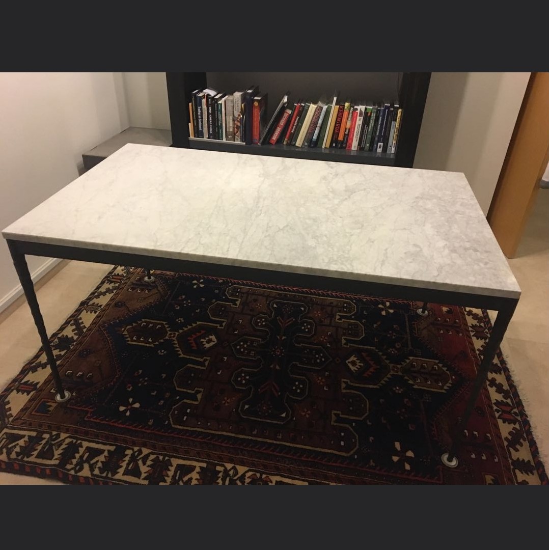 Dining Table - Removable Marble Top & Steel Base, Furniture & Home ...