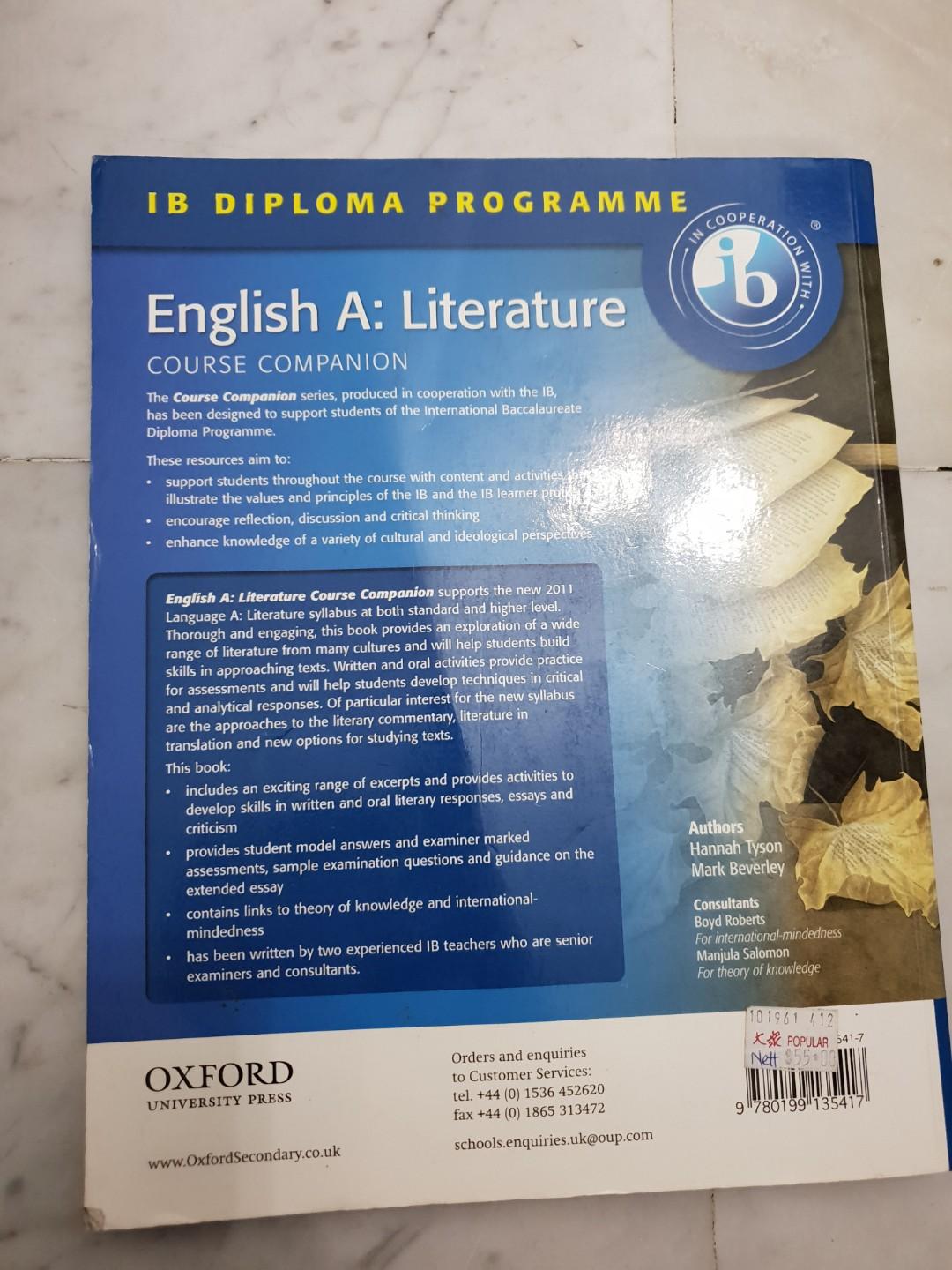 IB Diploma English A Literature Guide book, Hobbies & Toys, Books ...