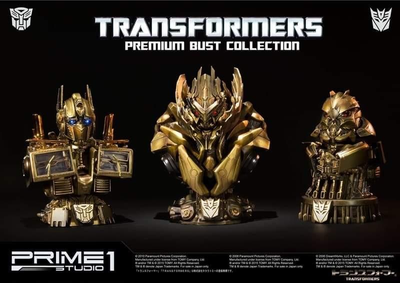 Prime1 Studio Megatron Optimus Prime Starscream BumbleBee Bust (Gold ...