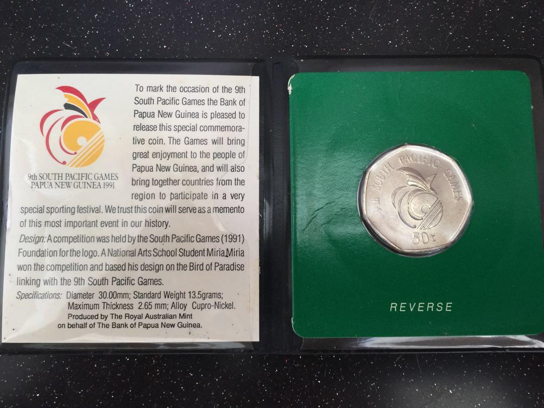 Papua New Guinea 1991 UNC Commemorative 50 Toea in holder, Hobbies ...