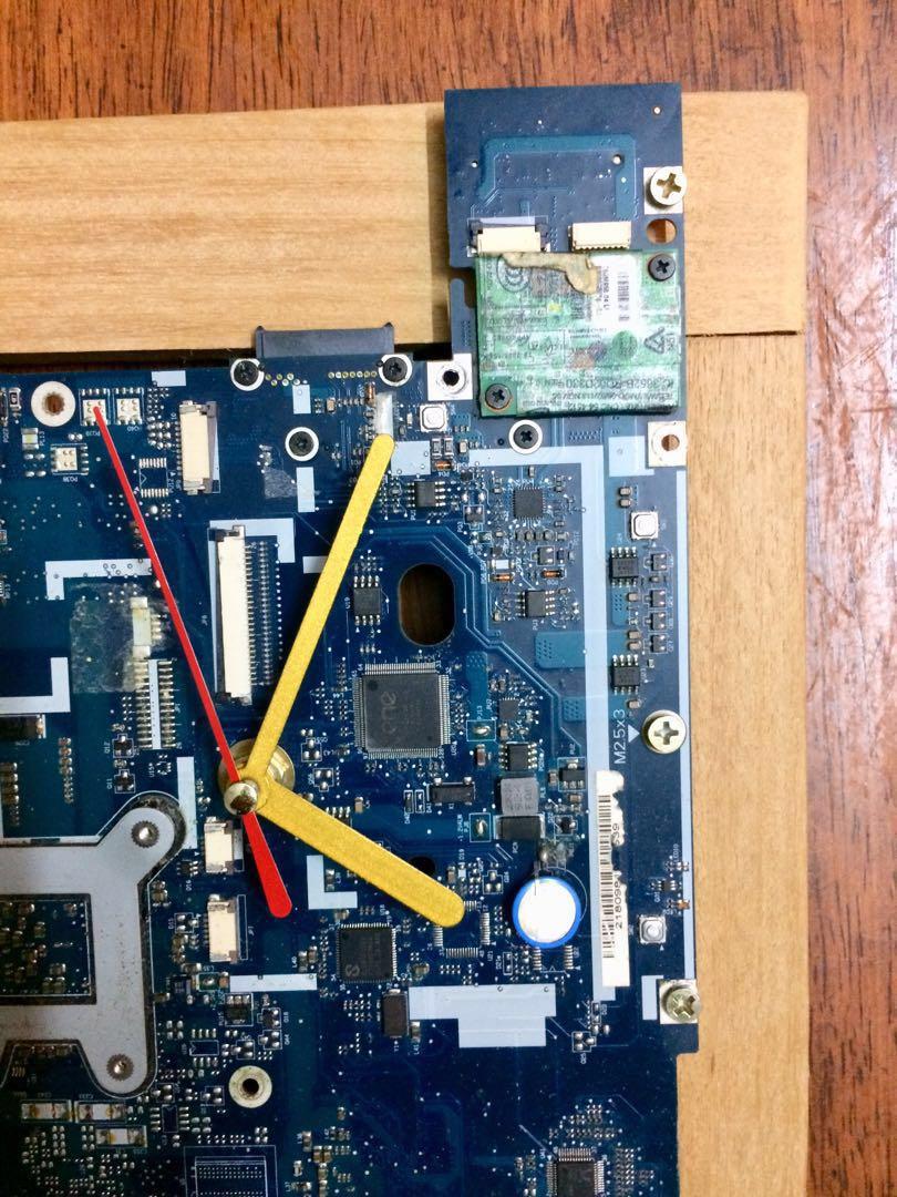 Pc Motherboard Wall Clock with wooden Frame 27x24 cms, Furniture & Home ...