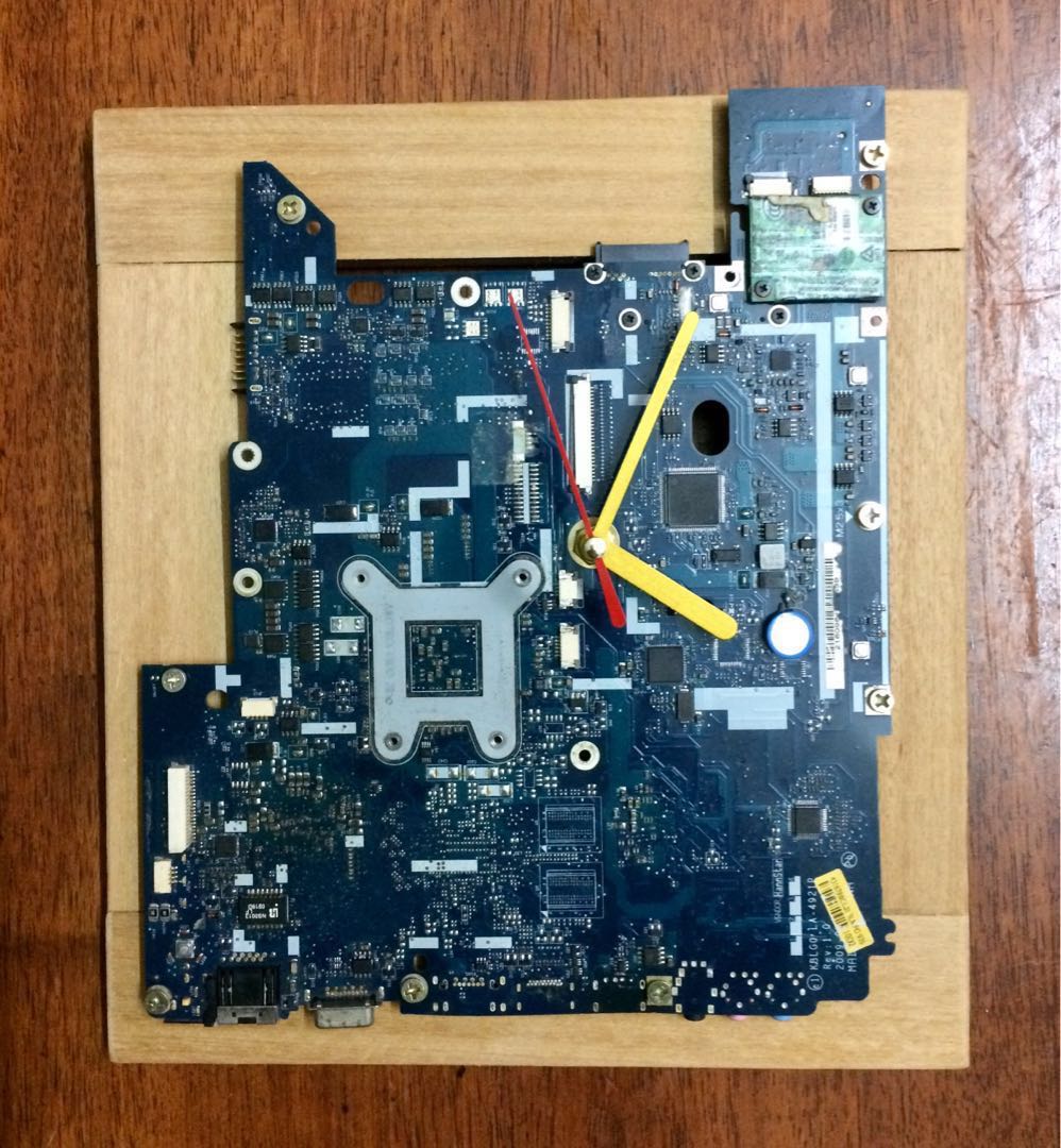 Pc Motherboard Wall Clock with wooden Frame 27x24 cms, Furniture & Home ...