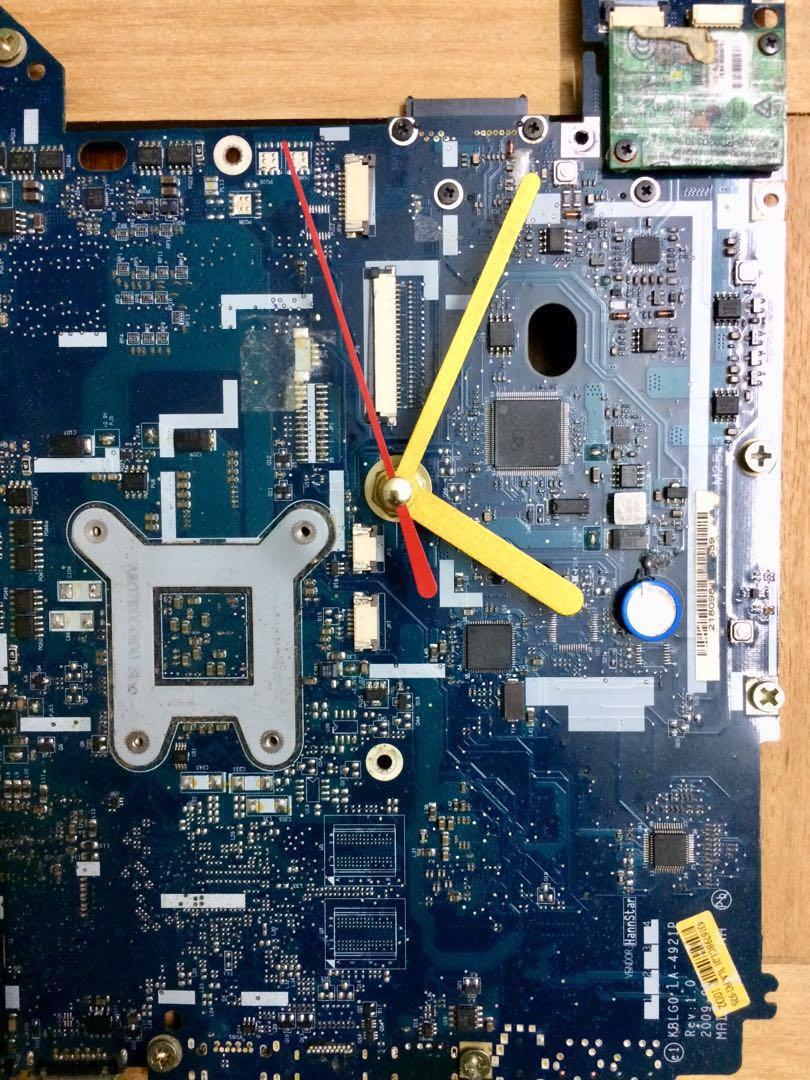 Pc Motherboard Wall Clock with wooden Frame 27x24 cms, Furniture & Home ...