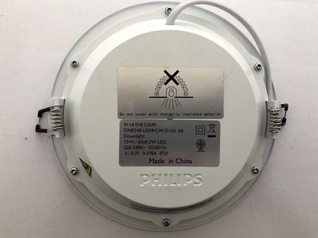 Philips 15w slim LED DOWNLIGHT (Round), Furniture & Home Living ...