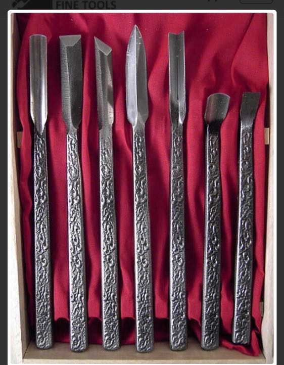 Ryu 7 pcs carving chisels set by Kawasei , yasugi blue Steele ...