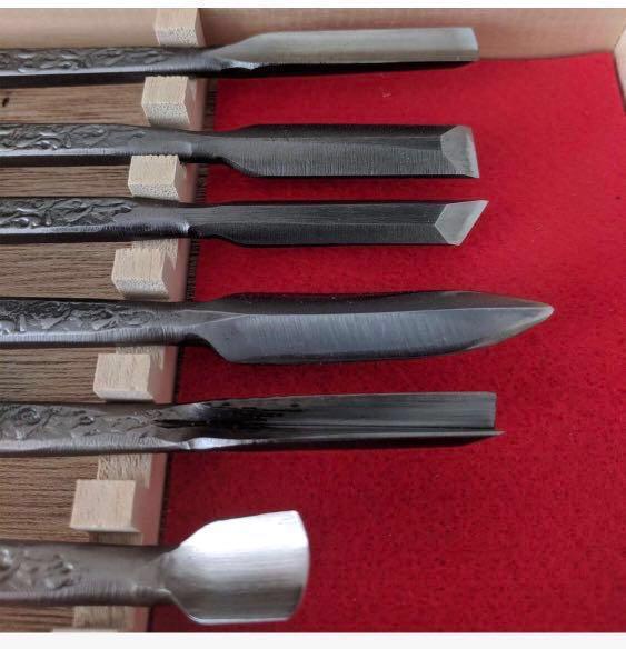 Ryu 7 pcs carving chisels set by Kawasei , yasugi blue Steele ...