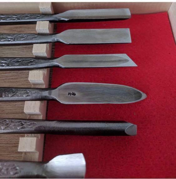 Ryu 7 pcs carving chisels set by Kawasei , yasugi blue Steele ...