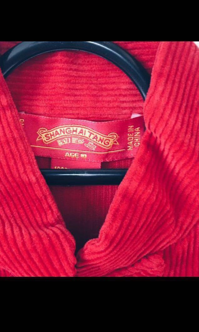 Shanghai Tang Red Corduroy Jacket CNY qipao, Women's Fashion, Coats ...