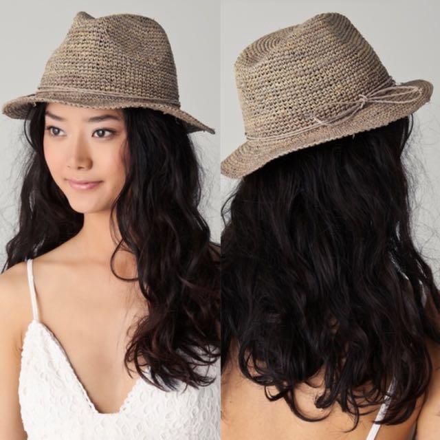 BOP BASICS Hat! Raffia Crochet Floppy Fedora, Women's Fashion, Watches ...