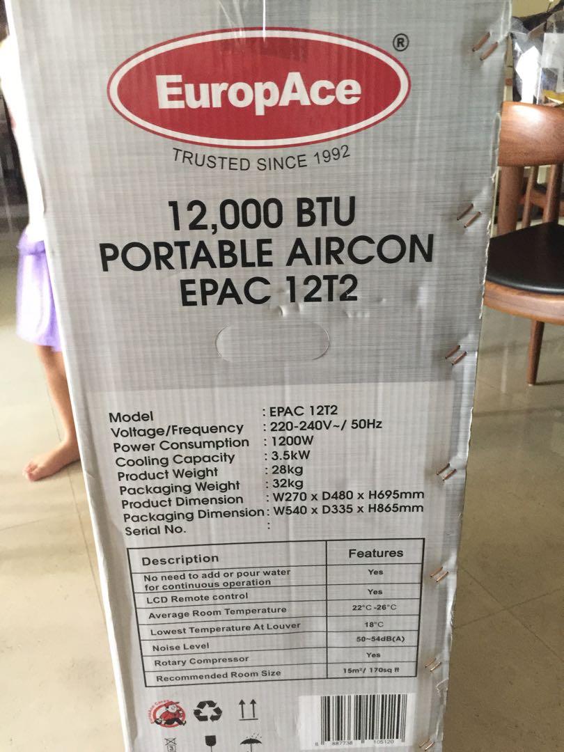 Brand New!!EUROPACE 12,000 BTU PORTABLE AIRCON E, TV & Home Appliances ...