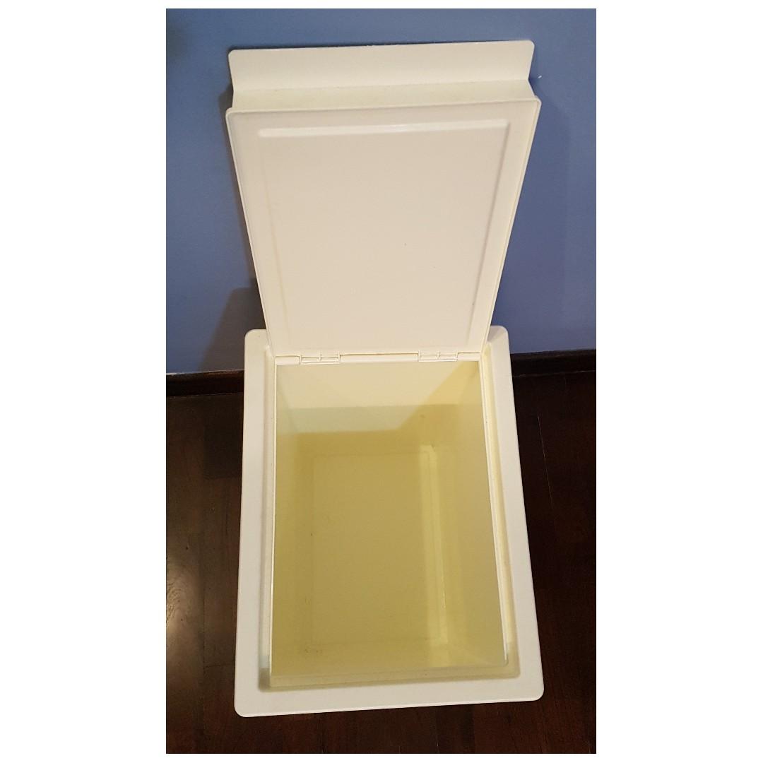 Ikea FILUR Bin with lid white 28L, Furniture & Home Living, Cleaning ...