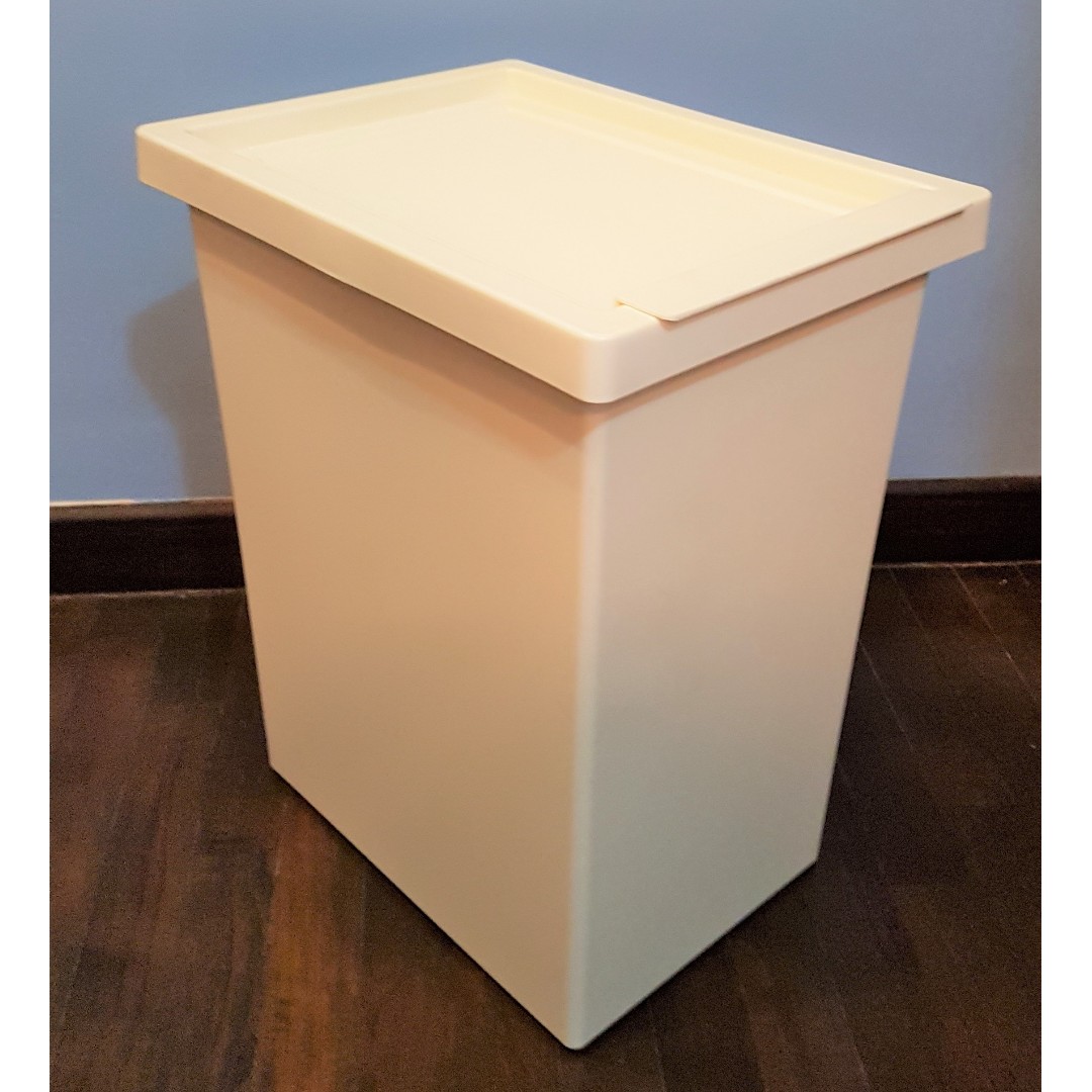 Ikea FILUR Bin with lid white 28L, Furniture & Home Living, Cleaning ...