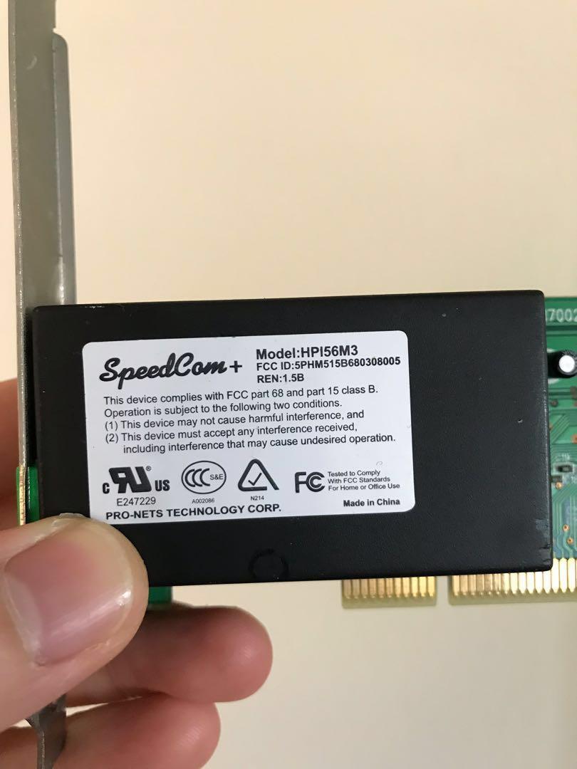 Internal Modems Speedcom HPI56M3 56.6K Pci Fax Modem, Computers & Tech ...