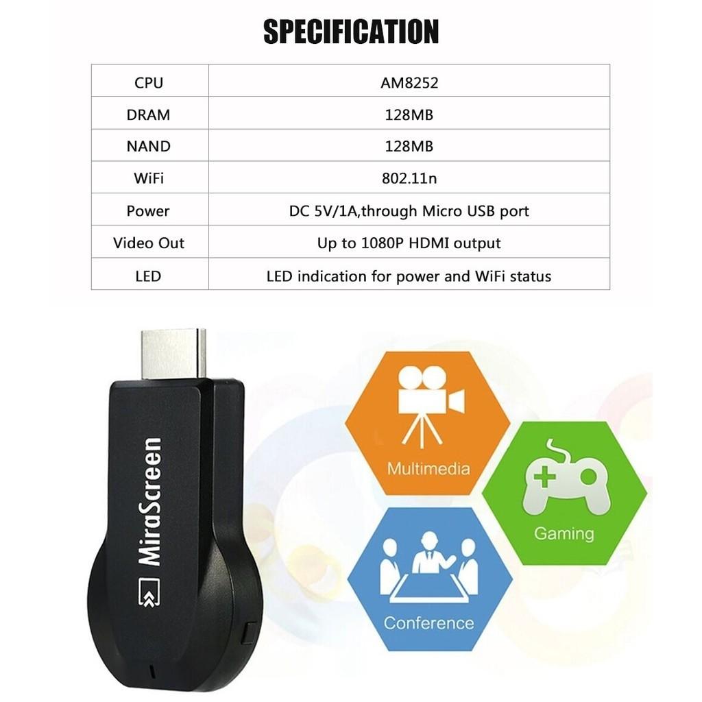 MiraScreen Phone Mirror TV Screen Like MiraCast AnyCast ChromeCast, TV ...
