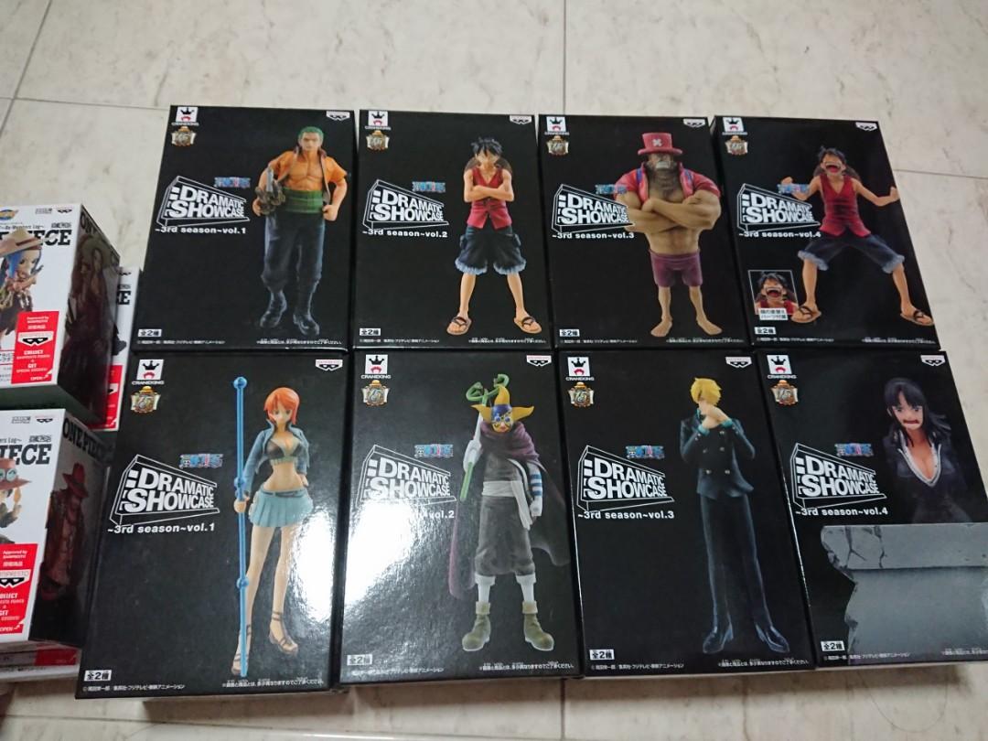 One piece dramatic showcase 3rd season vol1-4 8pc/set silver sticker ...