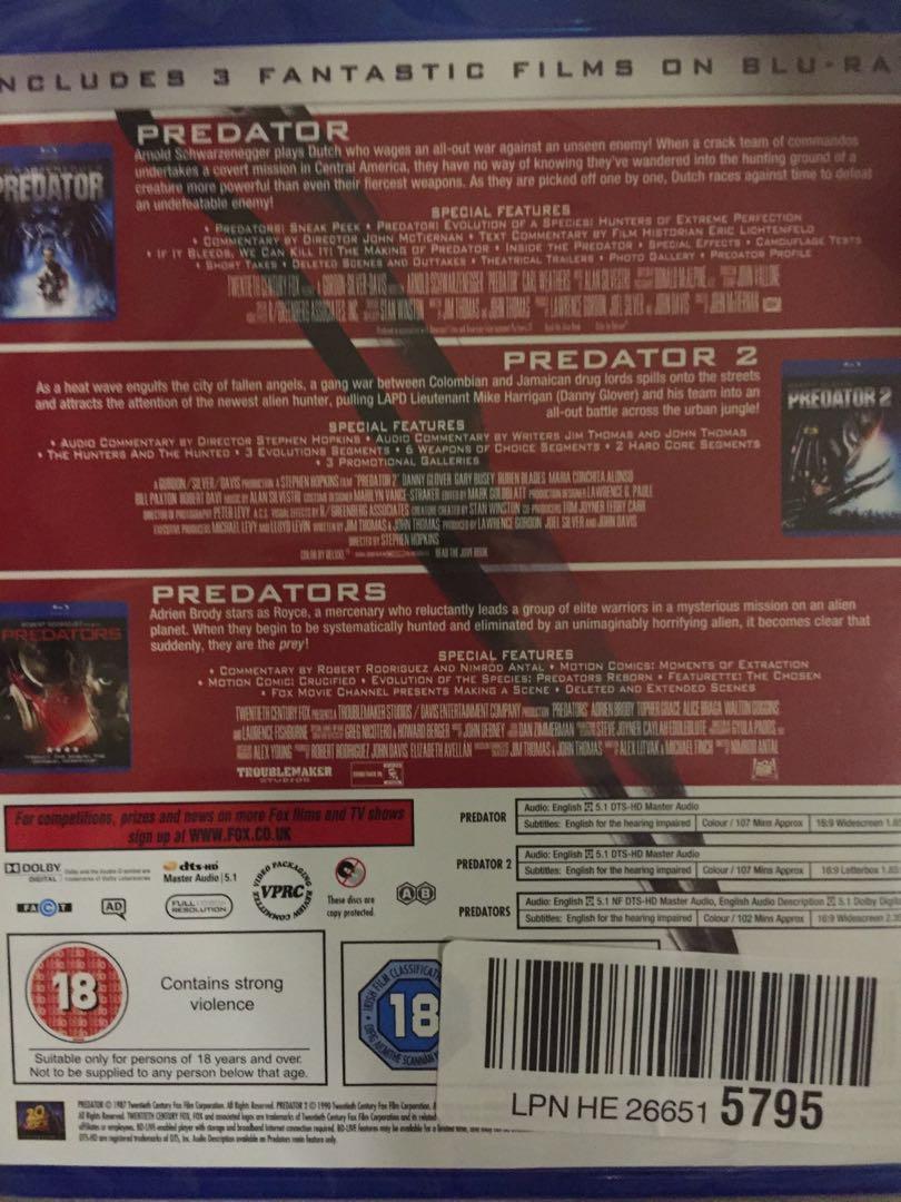 Predator Trilogy Boxset Bluray, Hobbies & Toys, Music & Media, CDs ...
