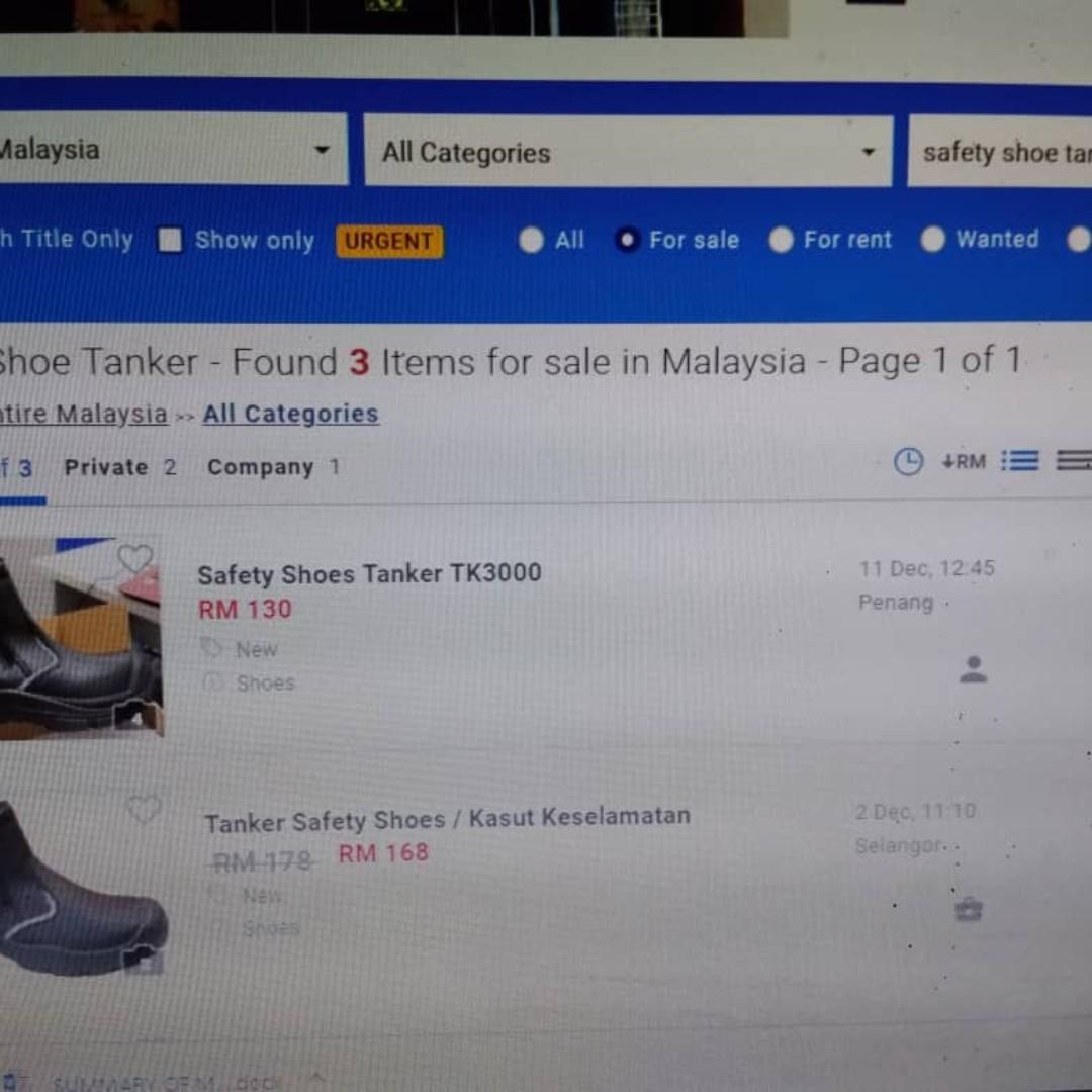 Tanker Pro Safety Shoe Murah, Men's Fashion, Footwear, Boots on Carousell