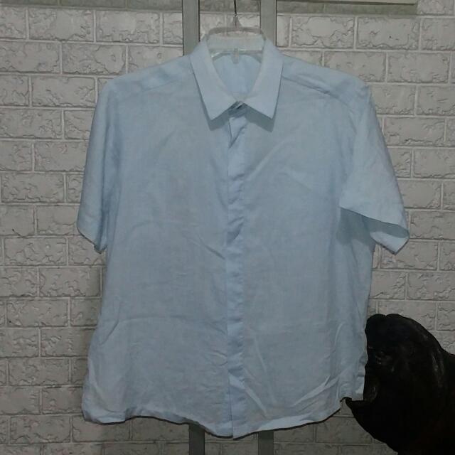 Unbranded "Gusot Mayaman" Light Blue Linen Barong Size M, Men's Fashion ...