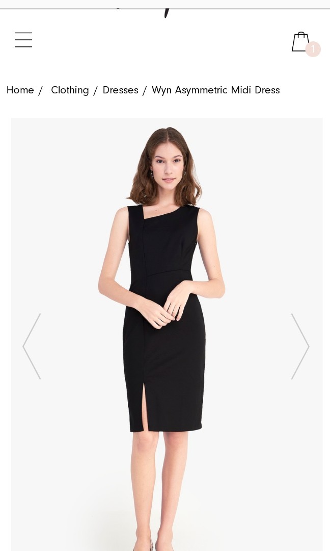 Wyn Asymmetric Midi Dress, Women's Fashion, Dresses & Sets, Dresses on ...